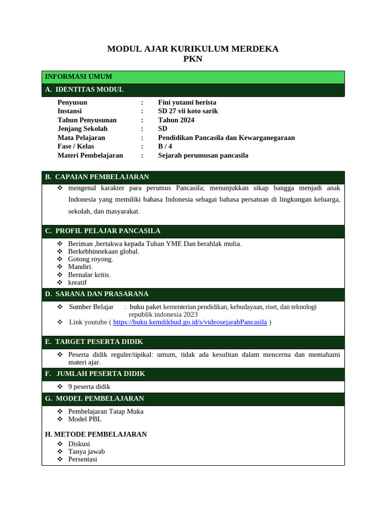 MODUL PPKN Pertemuan Ketiga | PDF