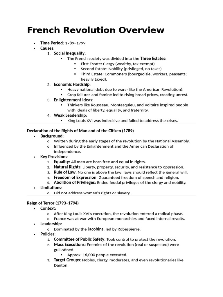Causes and Impact of the French Revolution | PDF | French Revolution ...