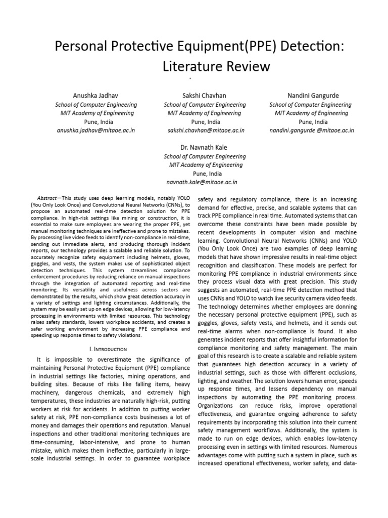 Automated PPE Violation Detection System | PDF | Personal Protective ...