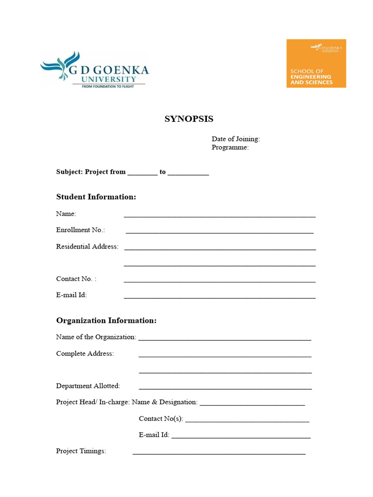 Project Information and Student Details | PDF