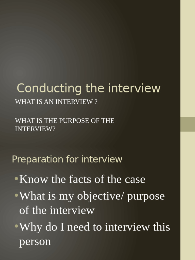 Conducting The Interview & Recording Statements | PDF