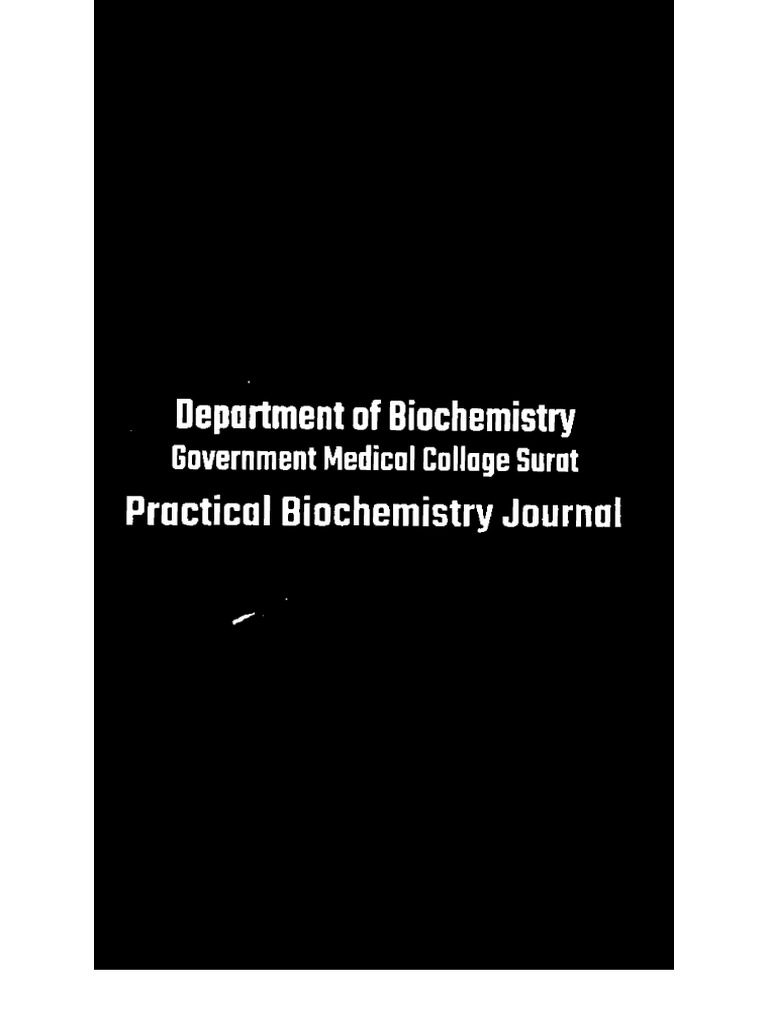 Practical Biochemistry Journal | PDF