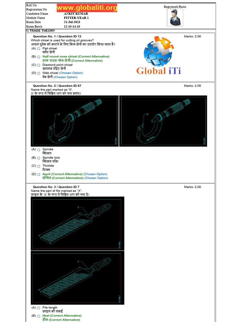FITTER 1st Yr Ans Key 08 - Compressed | PDF