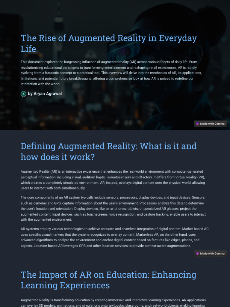 Augmented Reality's Everyday Impact | PDF | Augmented Reality | Virtual ...
