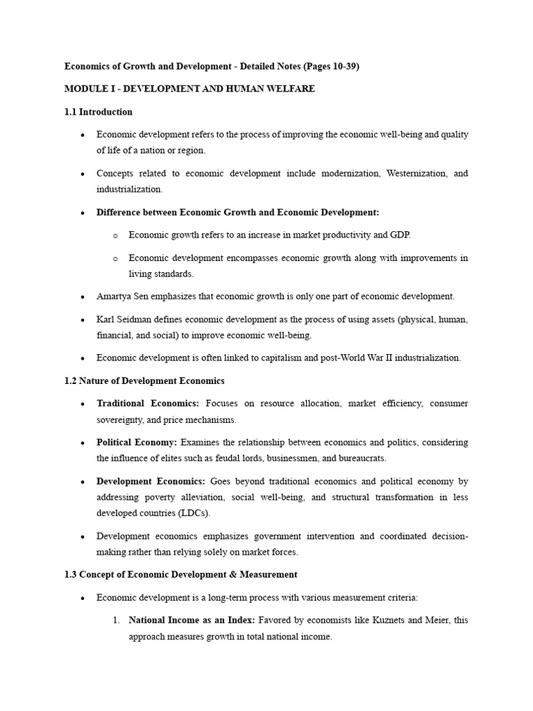 Economics of Growth and Development | PDF | Gini Coefficient | Poverty