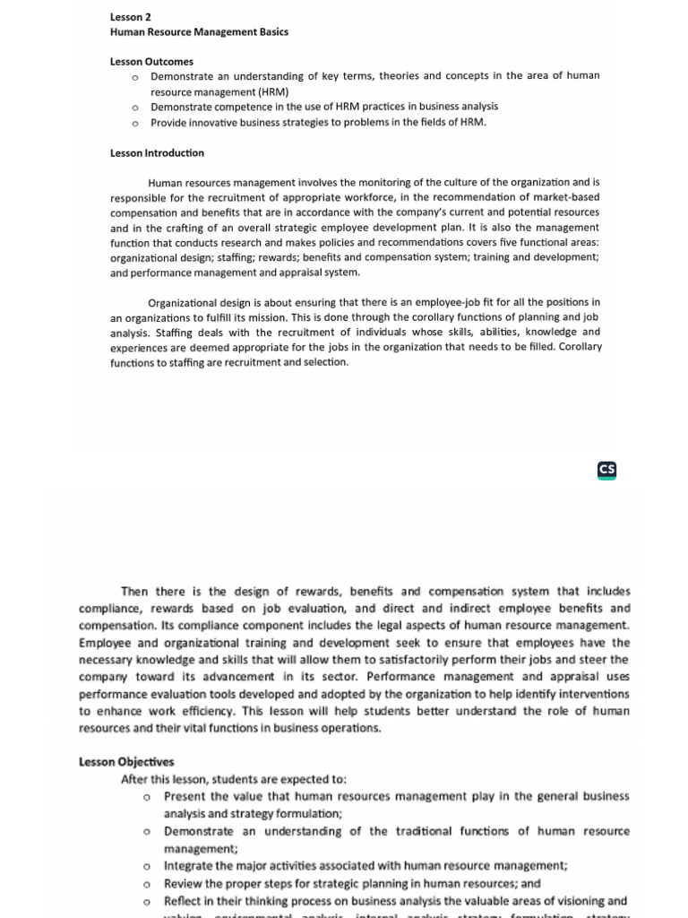 Human Resource Management Basics | PDF