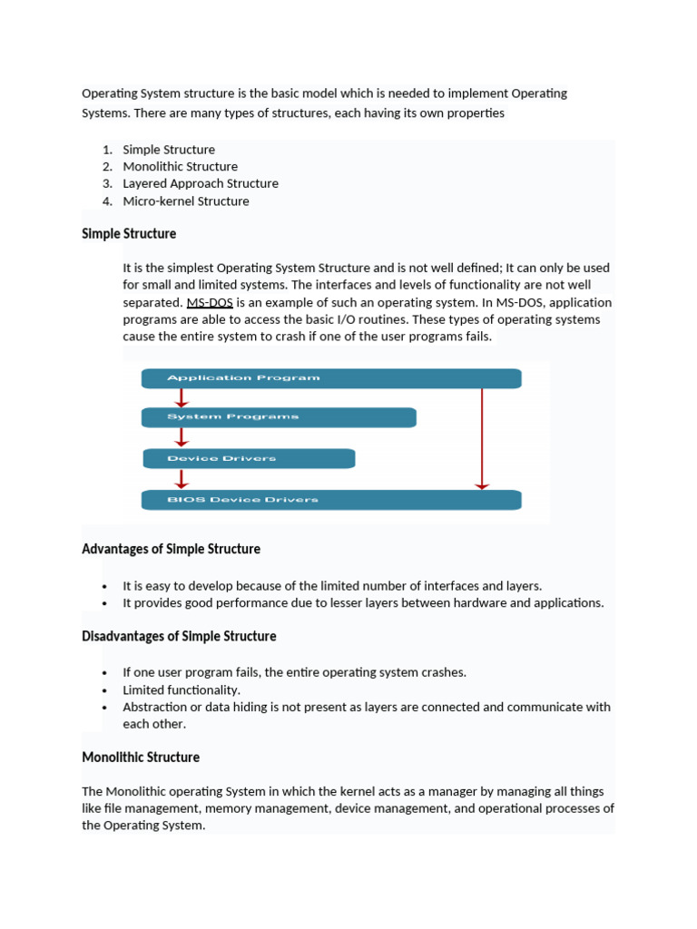 Operating System structure | PDF | Kernel (Operating System ... Operating System structure | PDF | Kernel (Operating System ...