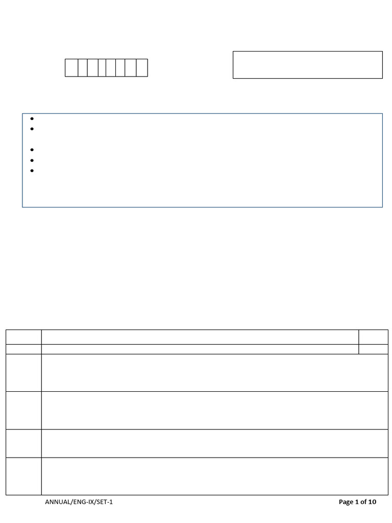 Assignment - IX ENGLISH ANNUAL SET 1 | PDF | Mining | Question