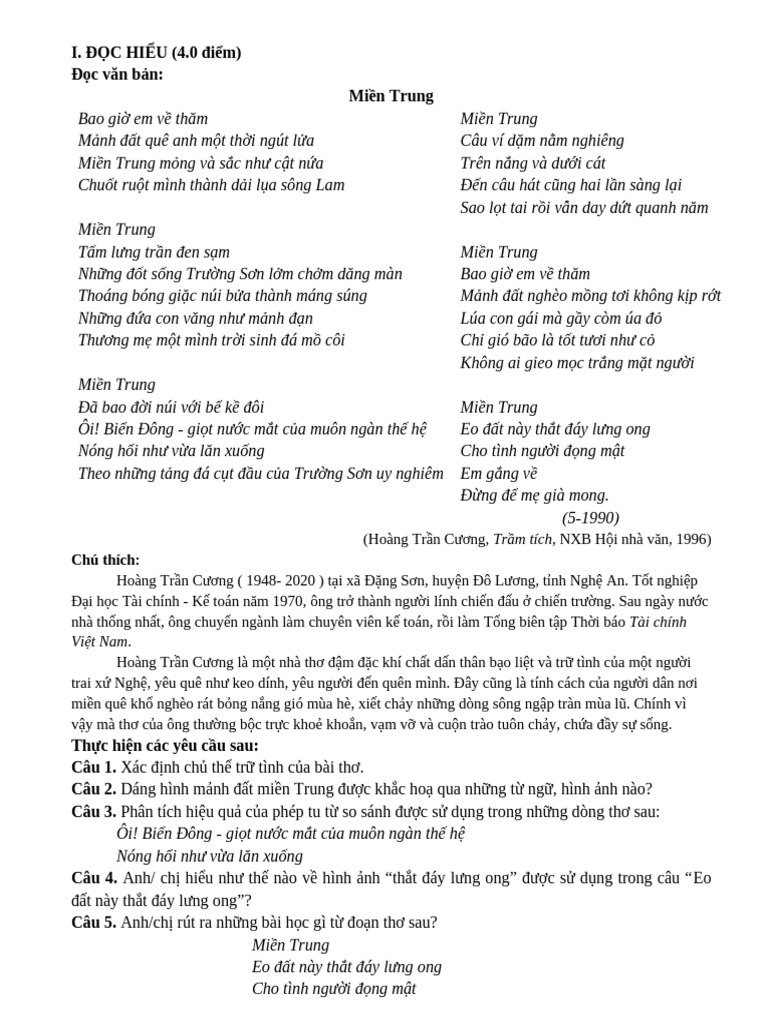 258.ĐỀ THI CHỌN HSG VĂN 9 | PDF