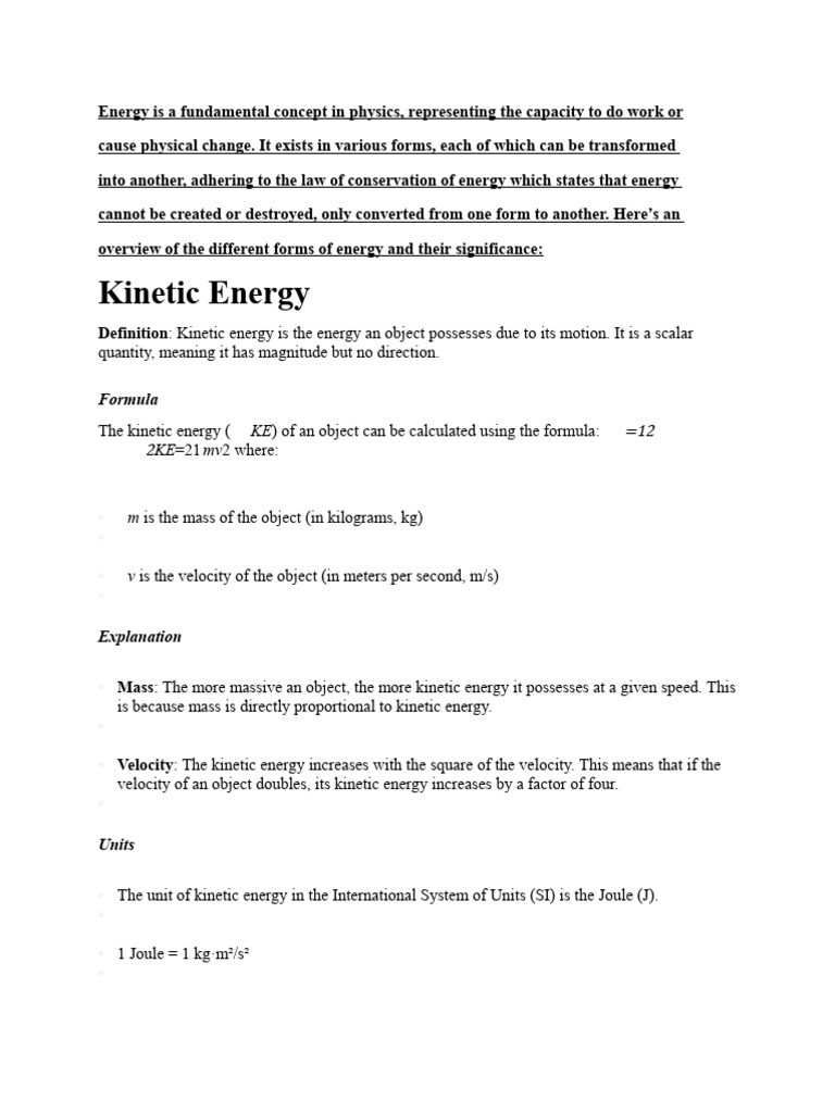 Understanding Energy: Kinetic & Potential | PDF | Sound | Nuclear Power