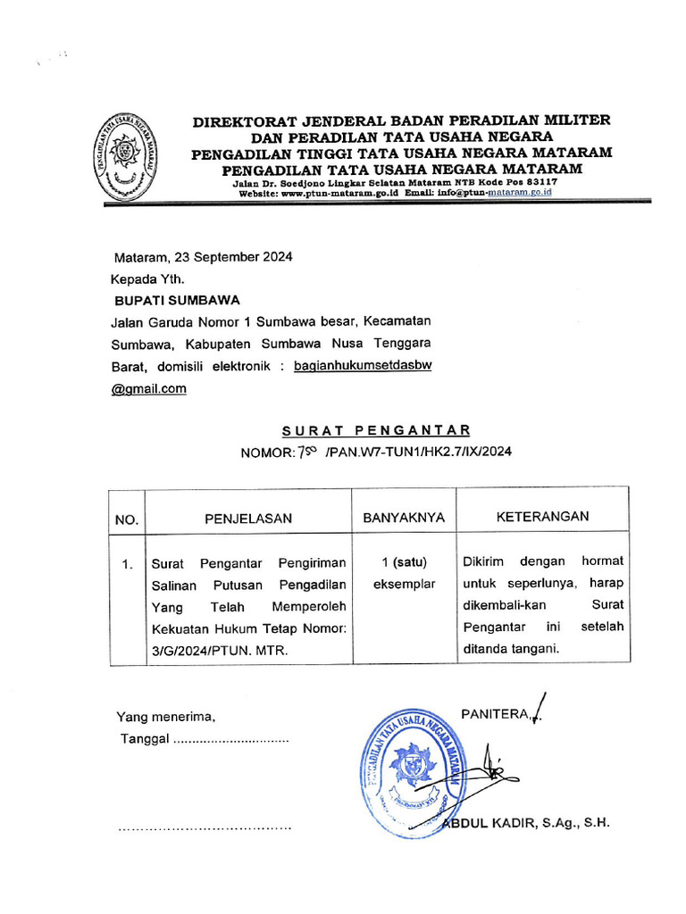 Putusan Yg BHT, Tergugat | PDF