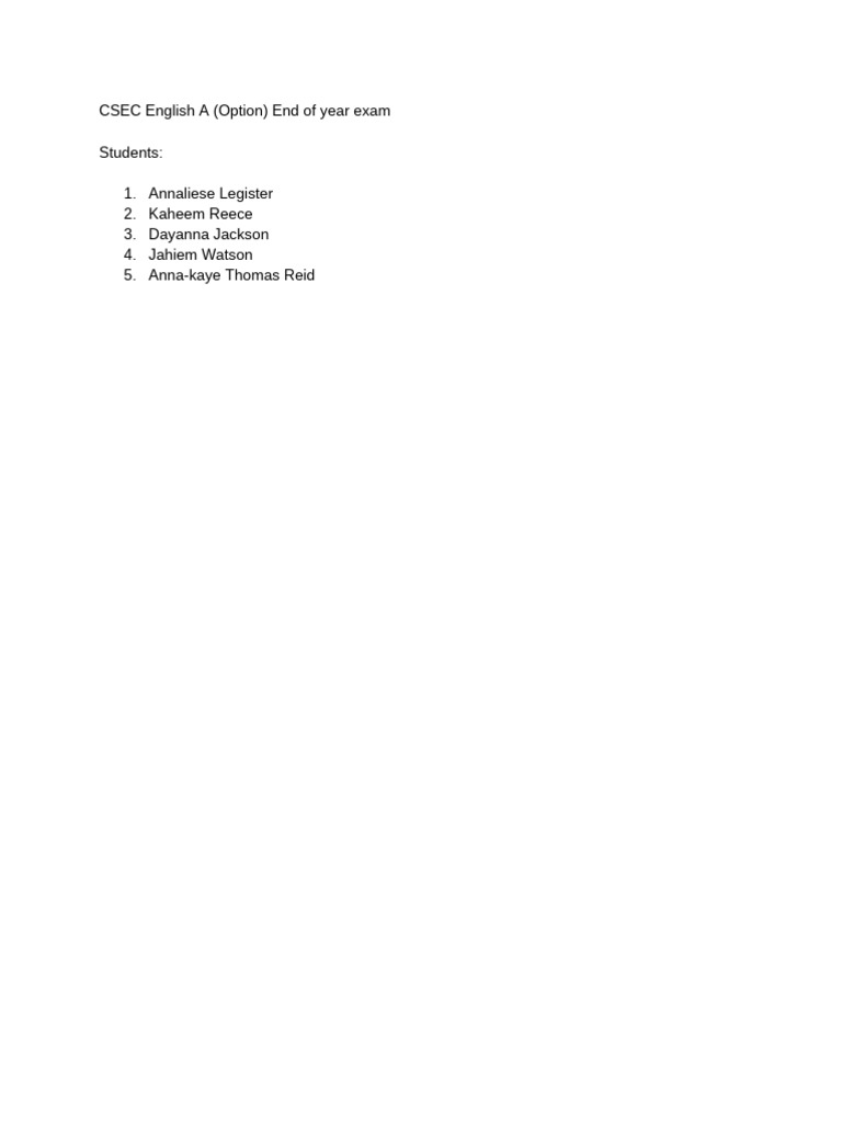 CSEC English A Exam: Grammar & Comprehension | PDF | Traditions | Part ...