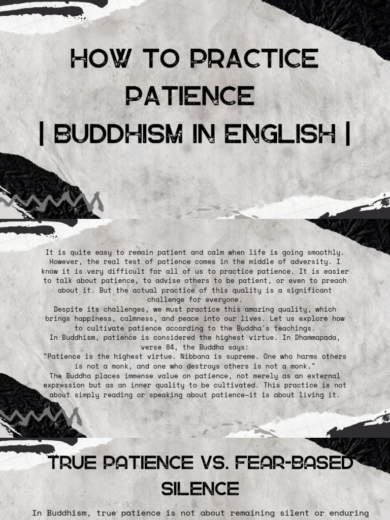 How to Practice Patience Buddhism In English | PDF | Patience ...