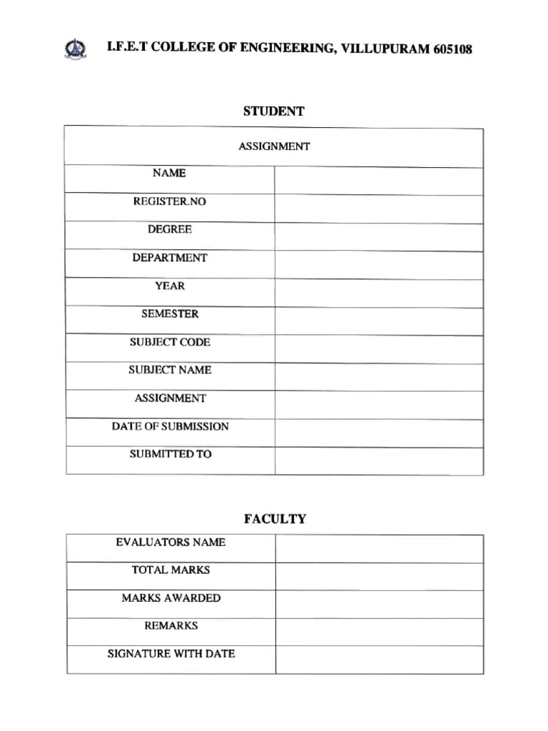 ASSIGNMENT FRONT SHEET | PDF