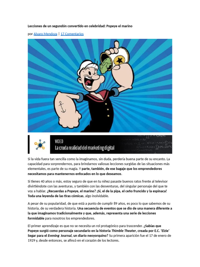 Lecciones de Popeye | PDF
