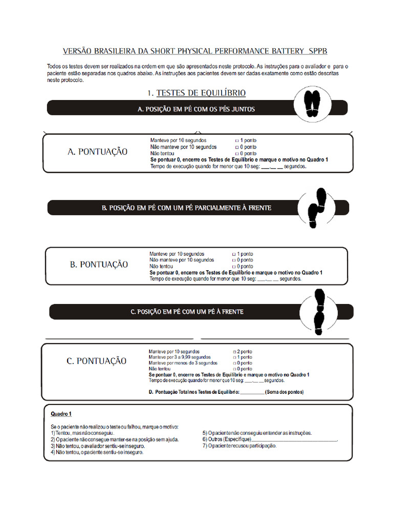 SPPB - Saúde Do Idoso | PDF