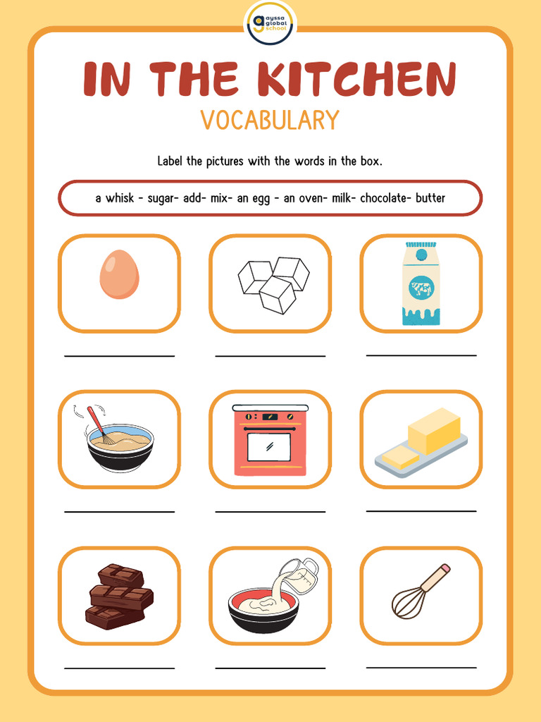 1-Kitchen Vocab | PDF