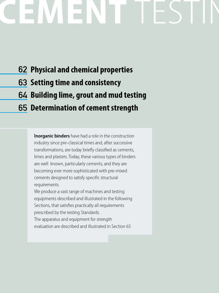 Cement Testing Methods and Equipment | PDF | Cement | Mortar (Masonry)