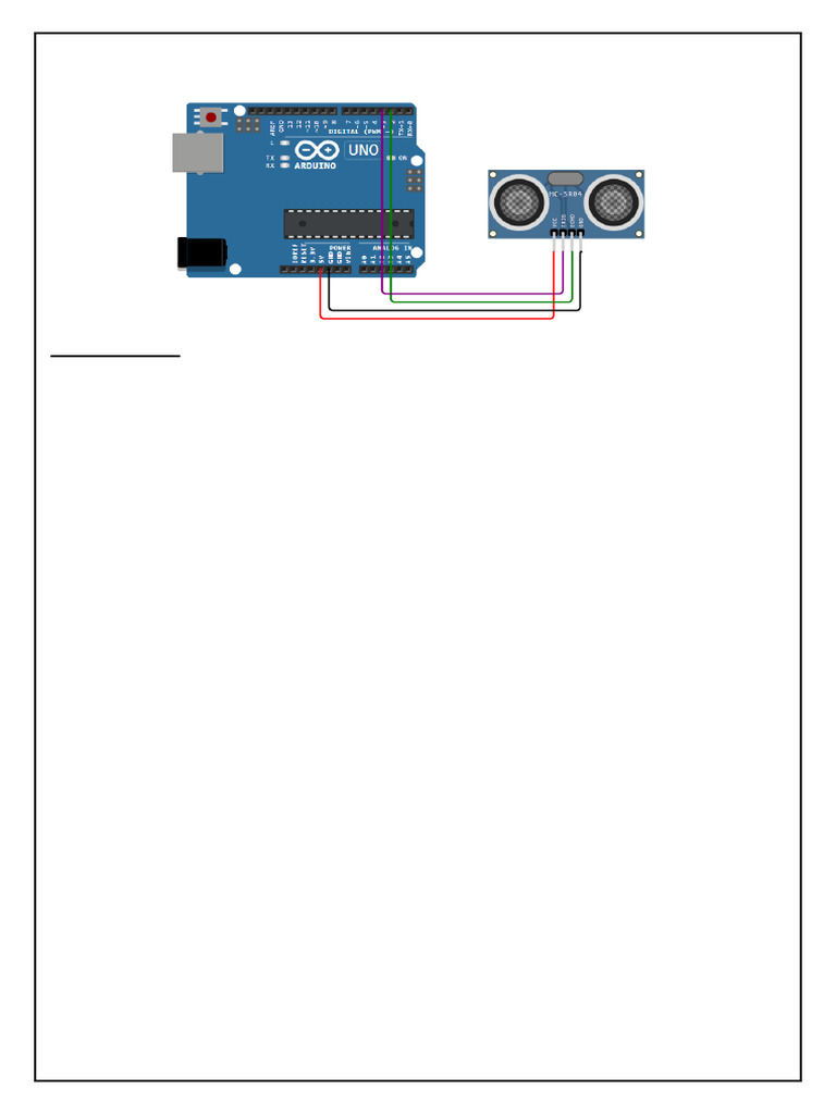write a Arduino program for implement Distance measure using Ultrasonic sensor | PDF