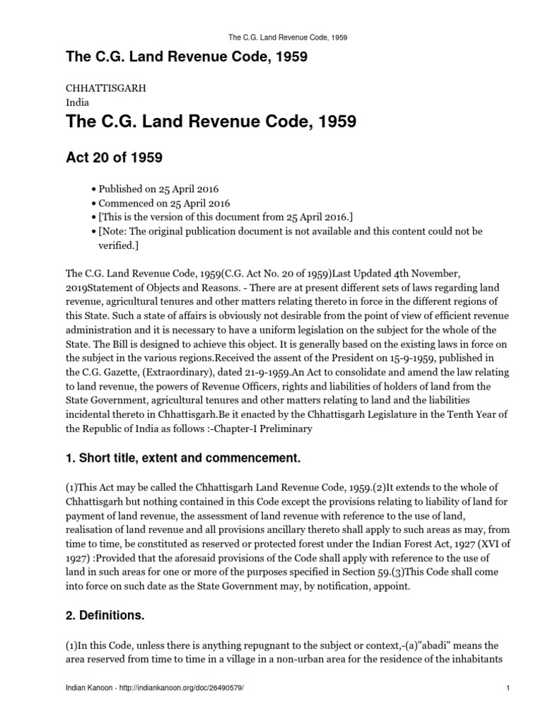Land Revenue Code | PDF | Summons | Appeal