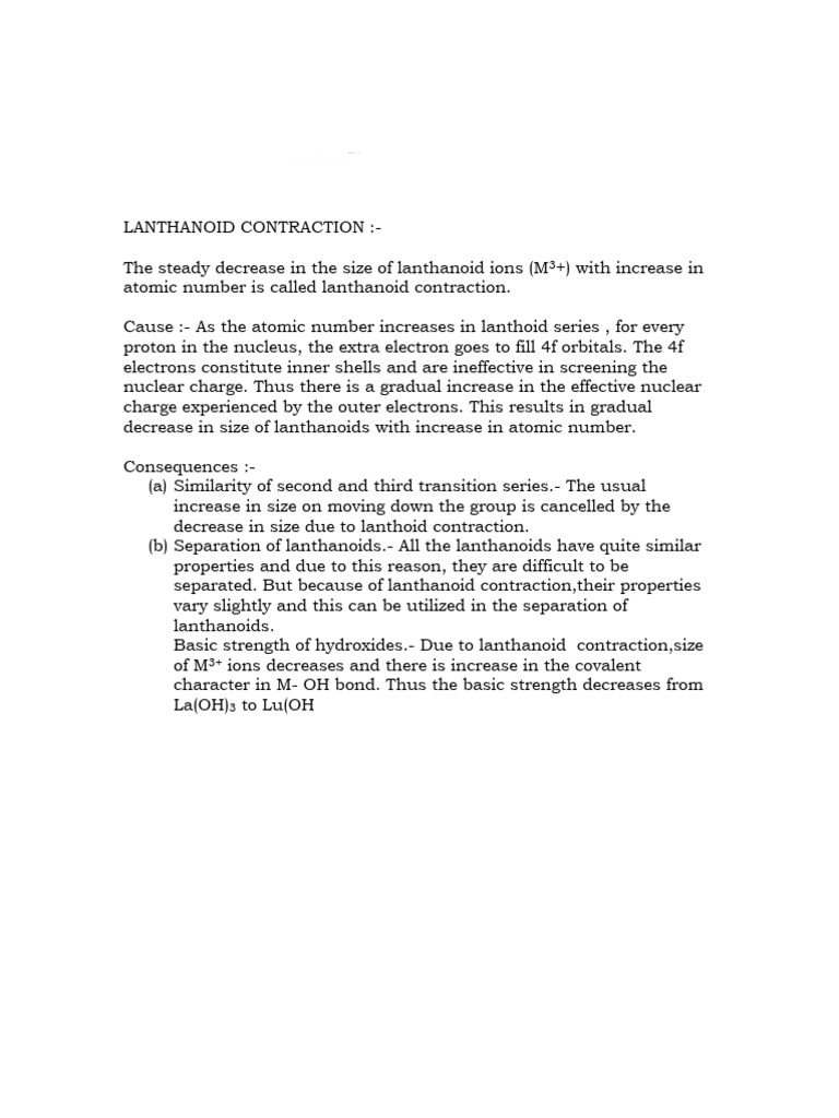 Lanthanoid Contraction | PDF