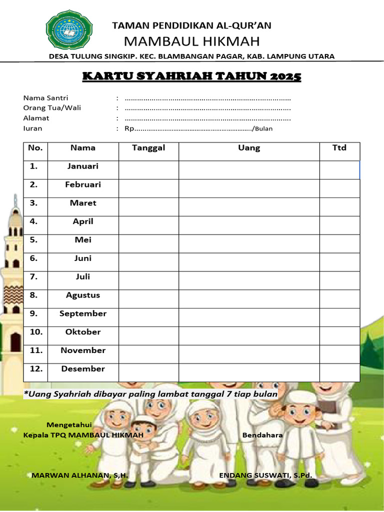 Buku Pembayaran Mambaul Hikmah | PDF
