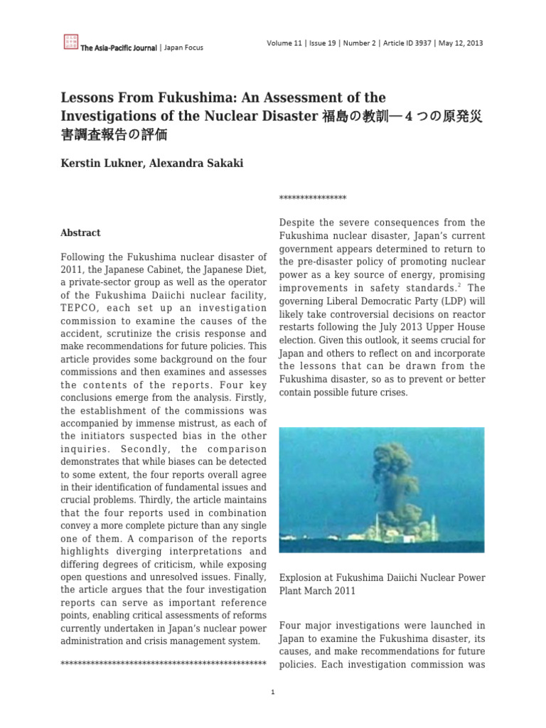 Lukner Sakaki | PDF | Fukushima Daiichi Nuclear Power Plant | Nuclear ...