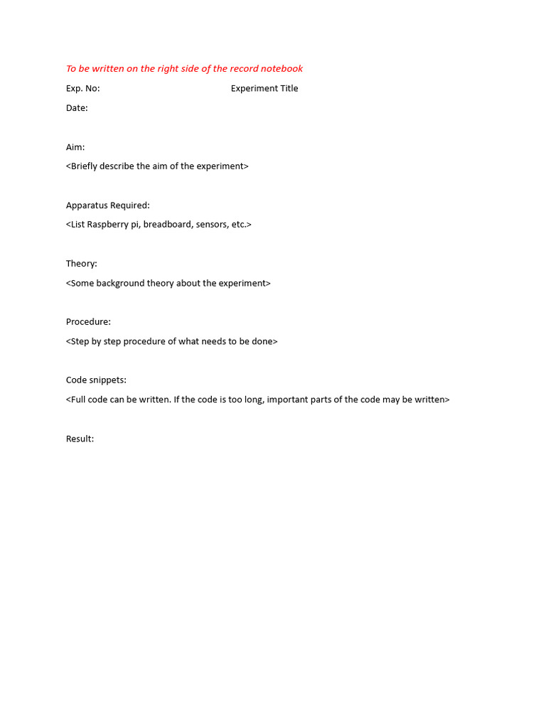 Embedded Lab Record - General Format | PDF