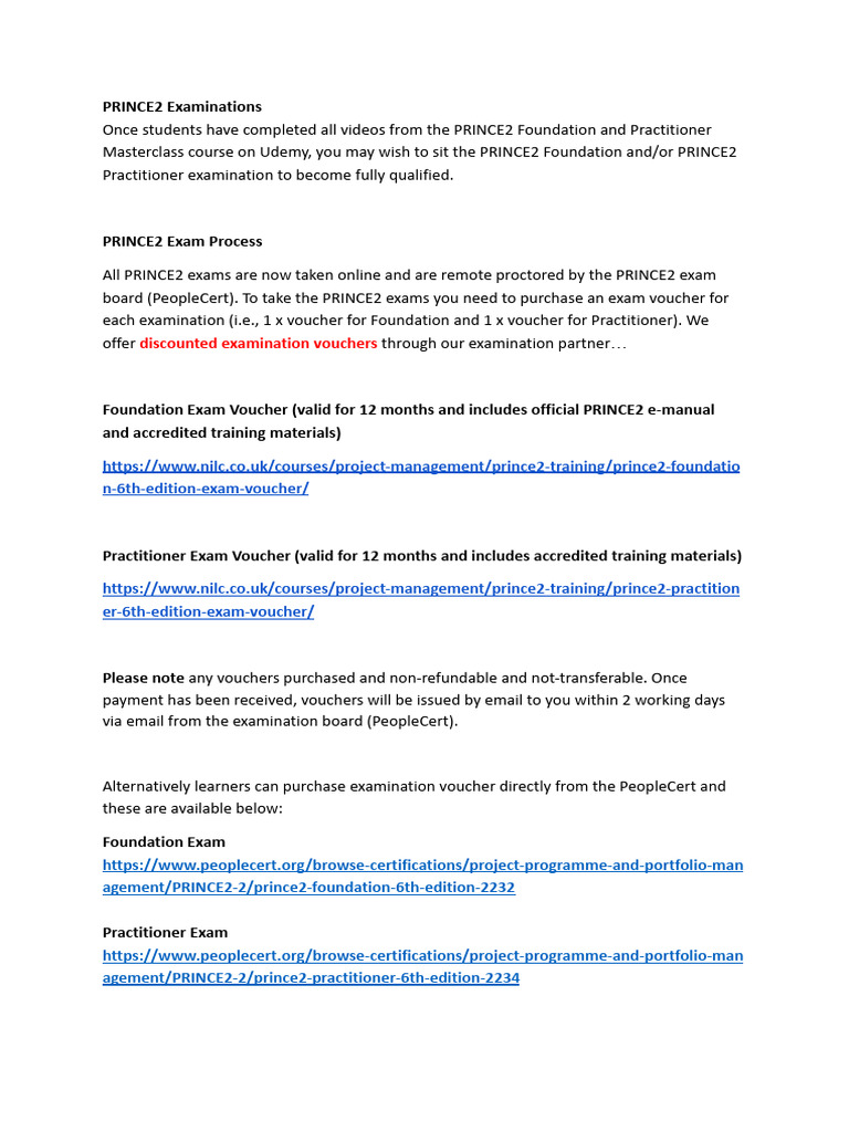 PRINCE2+Exam+Voucher+Process (1) | PDF