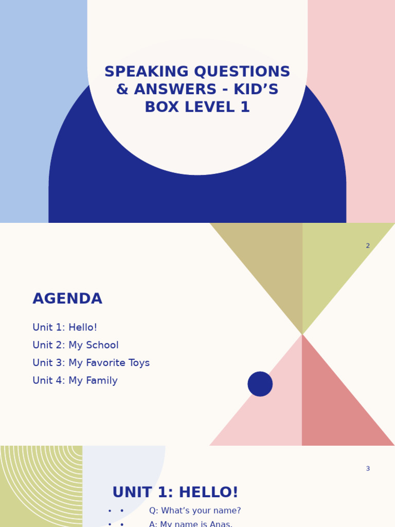 Speaking Questions & Answers - Kid’s Box Level | PDF