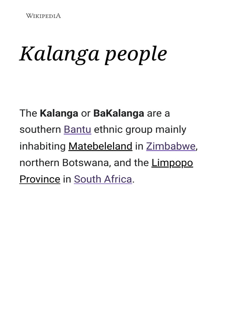 Kalanga people - Wikipedia | PDF | Africa | Bantu