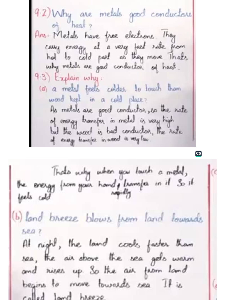 Chapter 9 Transfer of Heat Exercise Short Question | PDF