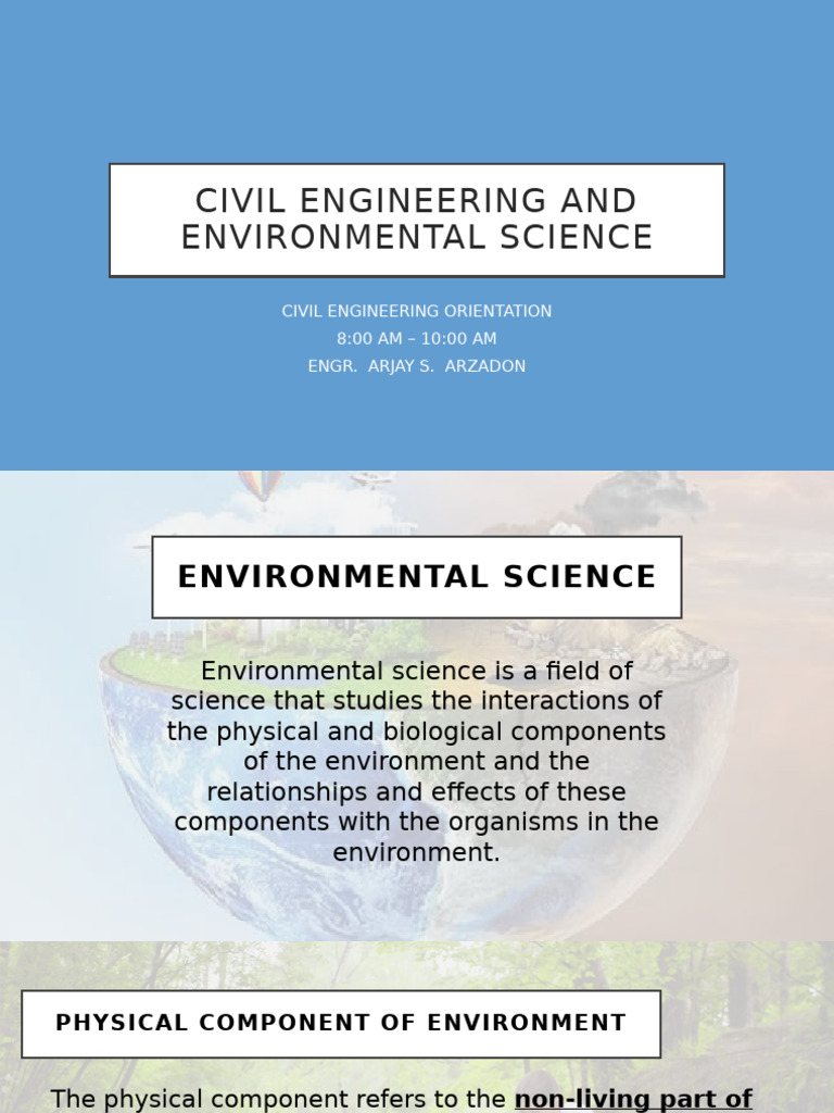 Civil Engineering and Environmental Science Overview | PDF | Natural ...