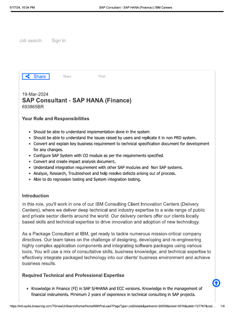 IBM SAP Application | PDF
