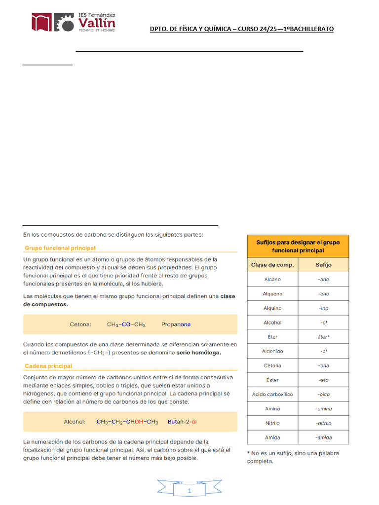Teoría y Ejemplos de Formulación Orgánica para Alumnos | PDF | Ester ...