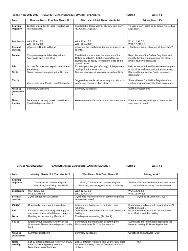 LESSON PLANS | PDF | Grammar | Linguistics