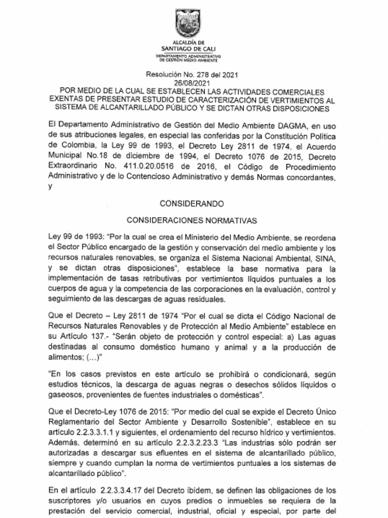Resolucion Dagma 0278 de Agosto Del 2021 - Execciones | PDF