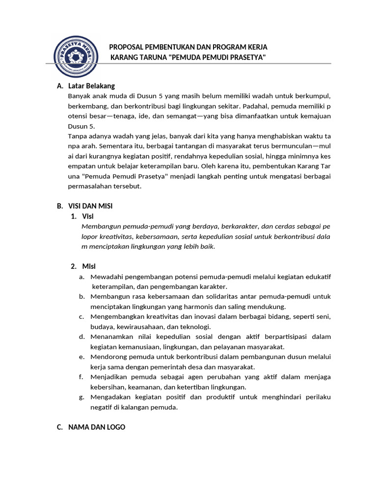 Pemuda Pemudi Prasetya. EDIT | PDF