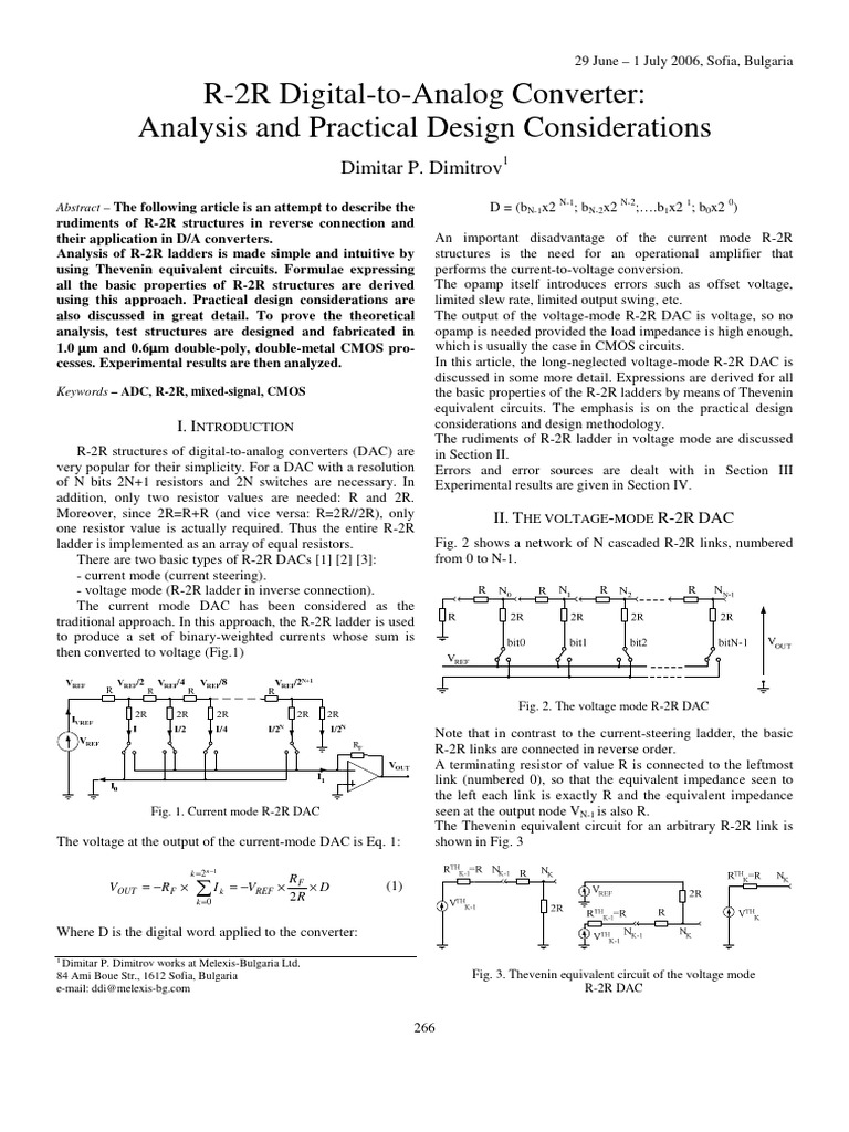 R-2R DAC Design and Analysis | PDF | Electrical Impedance | Electrical ...