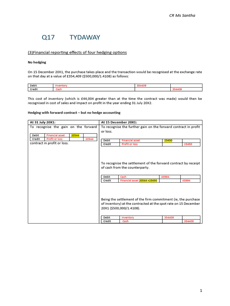 Q17 TYDAWAY | PDF | Debits And Credits | Fair Value