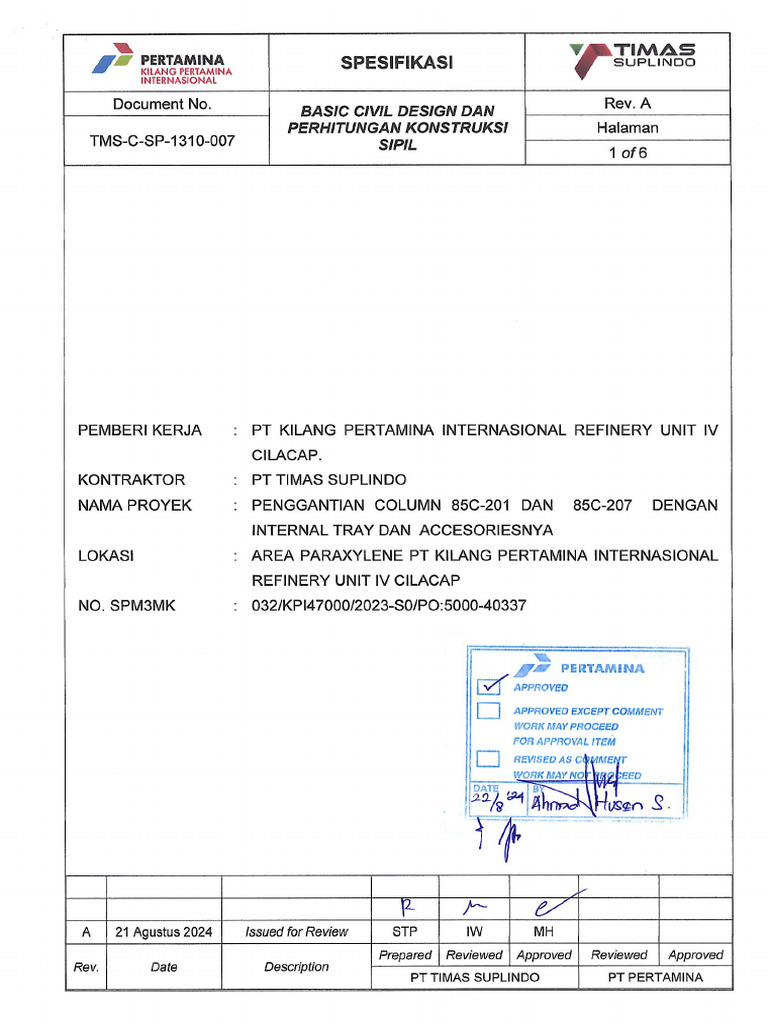 TMS-C-SP-1310-007 Spec - Basic Civil Design&perhitungan Konstruksi ...