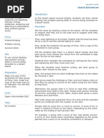 Desert Island Survival Activity Plan | PDF | Treasure | Nature