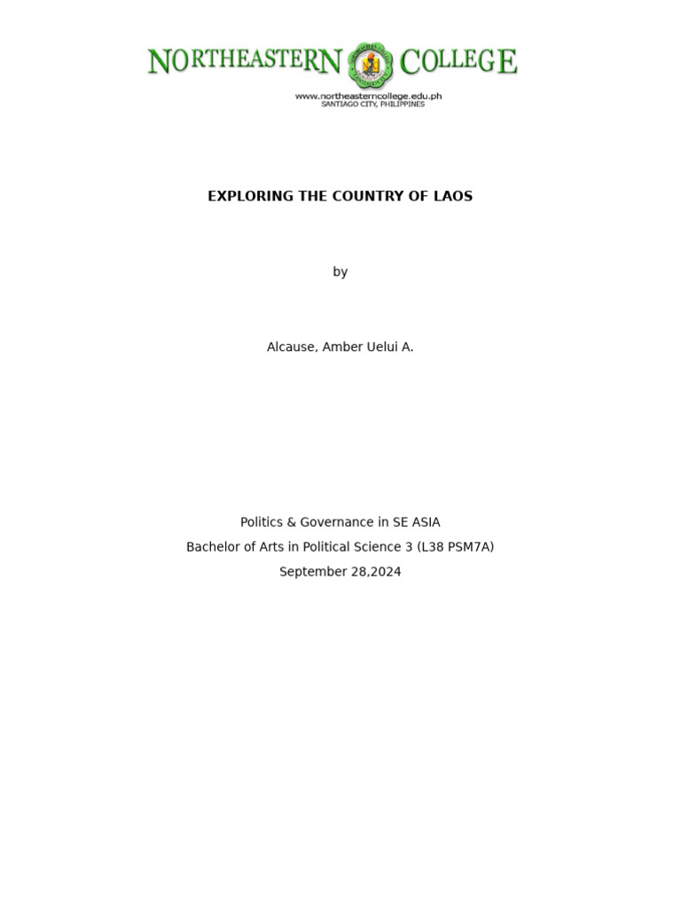 Exploring The Country of Lao1 | PDF | Laos | Constitution