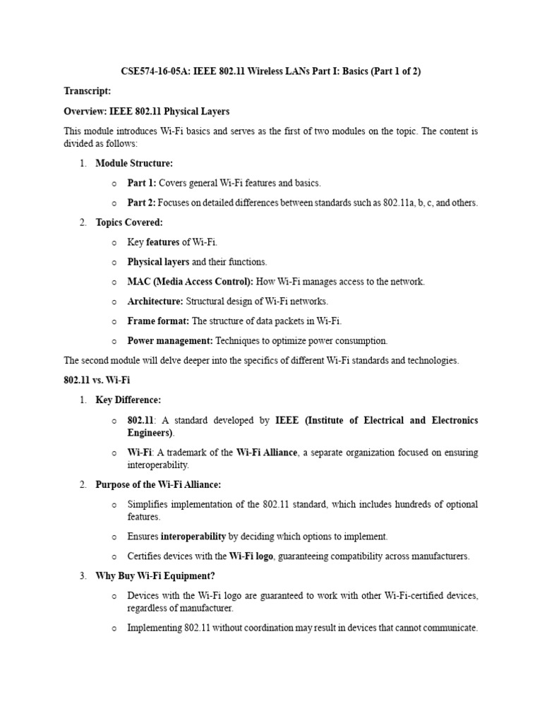 Lec#05 Part 1 - v22 - Transcript | PDF | Ieee 802.11 | Wi Fi