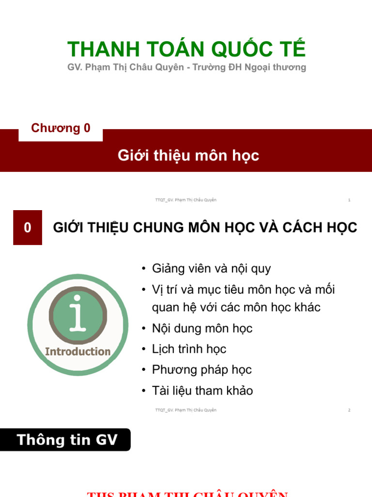 C0 - Gioi Thieu Mon Hoc | PDF