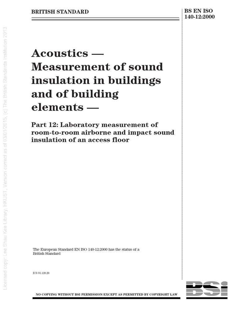 Acoustics: Sound Insulation Standards | PDF | Copyright