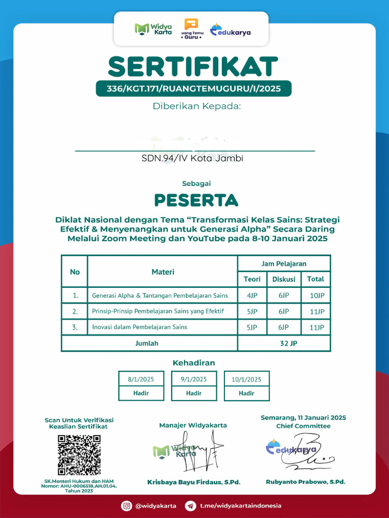 Sertifikat Bu Lis | PDF