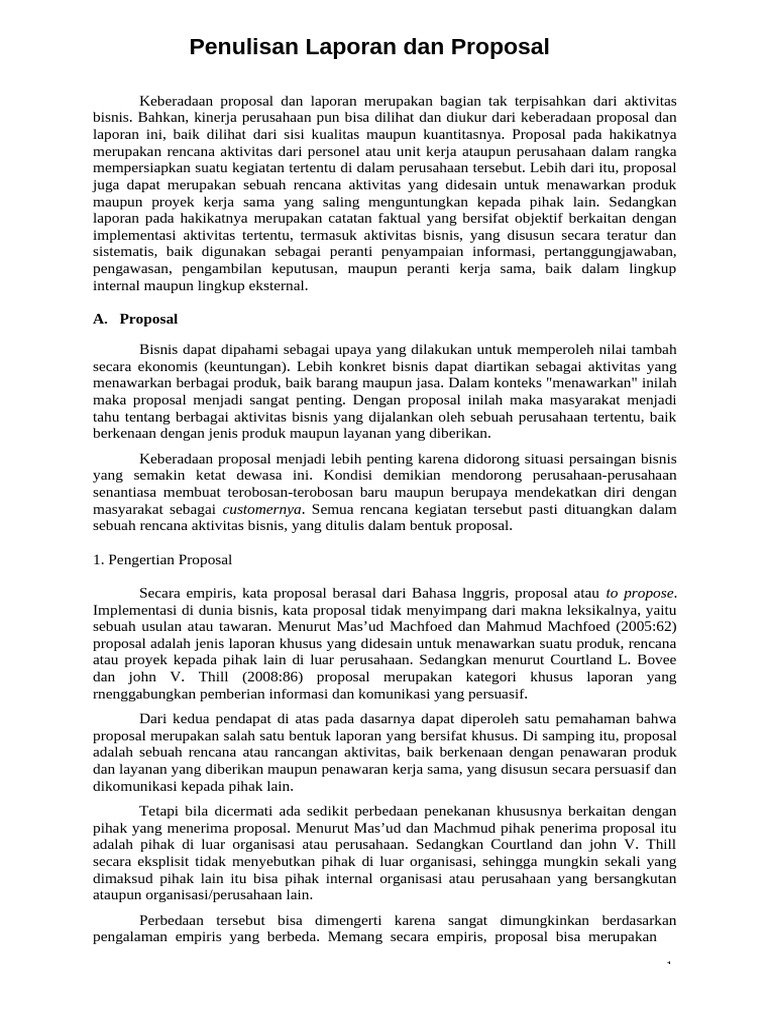 Panduan Penulisan Proposal Bisnis | PDF