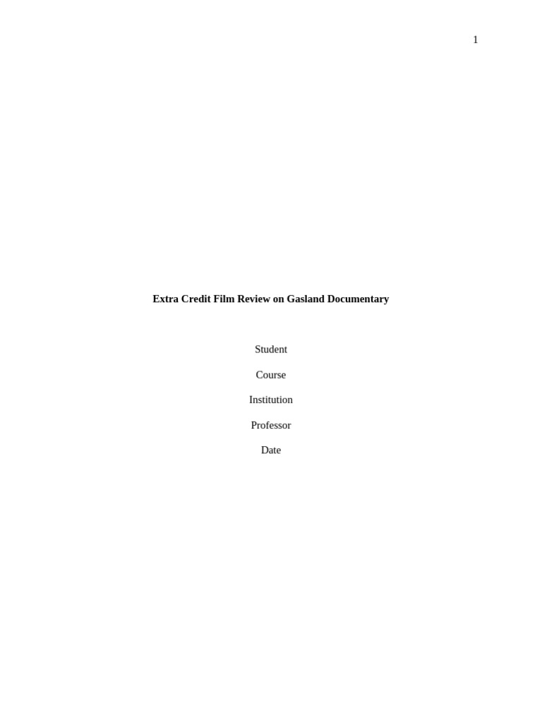 Extra Credit Film Review - Edited | PDF | Water | Natural Environment