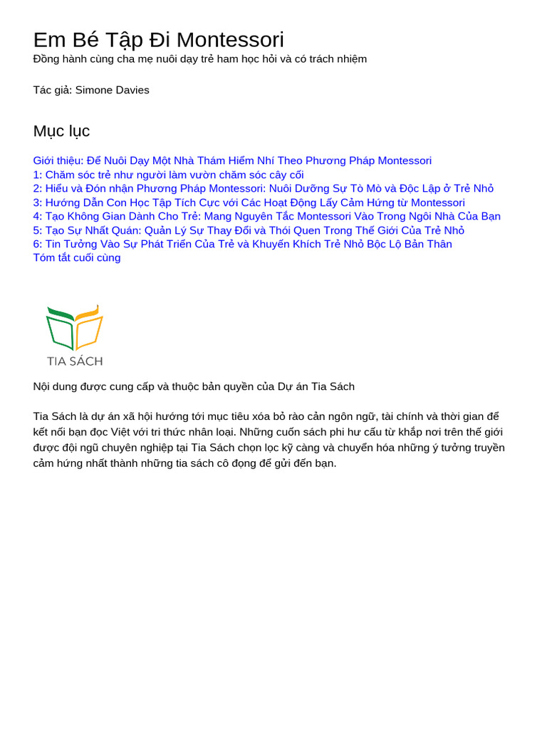 Em Be Tap Di Montessori | PDF